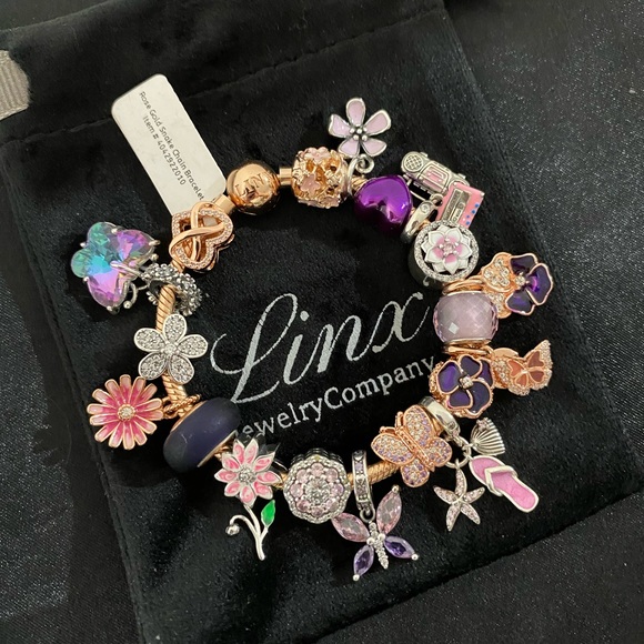 Linx | Jewelry | Linx Rose Gold Bracelet With Pink And Purple Themed ...